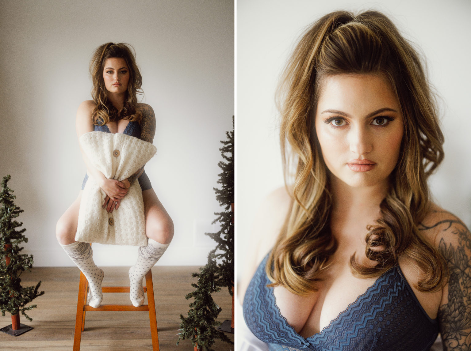 S | 1960s Style Winter Boudoir Session in Niagara | Afterglow